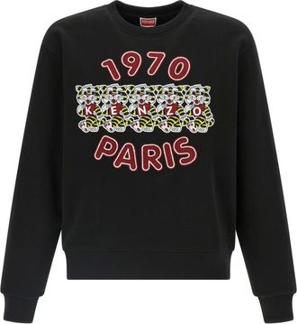 Kenzo Homme, Sweatshirts et sweats &agrave; capuche, Noir, Taille: S SweaT-shirt Brod&eacute; Tigre Sauvage