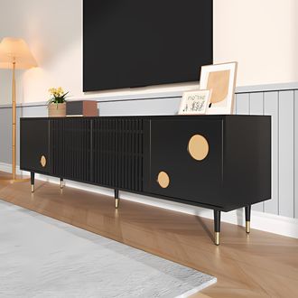 Generic TV Schrank TV Moebel mit Gitterstruktur verdeckten Griffen Akzentdetails stabilem Unterbau Fuer Wohnzimmer Medienaufbewahrung Einrichtung -170cm,Wei&szlig;