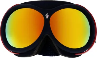 Moncler MO-1053785 Mirrored Lens Sport Sunglasses - Red