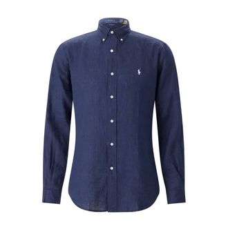 Polo Ralph Lauren Homme, Chemises, Bleu, Taille: M Linen Shirt