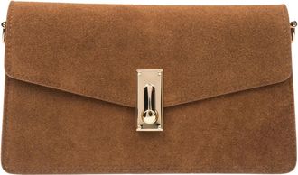 Estro & Luminara Femme, Sacs, Brun, Taille: ONE Size Mini Sac Bandouli&egrave;re en Velours