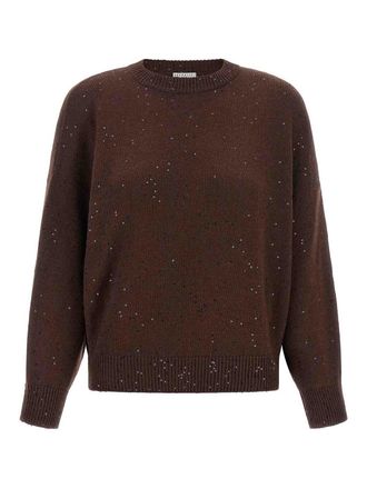 Brunello Cucinelli Rundhalspullover - Braun