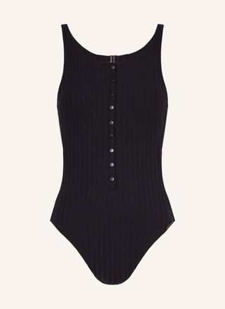 Watercult Watercult Badeanzug Henley Rib schwarz