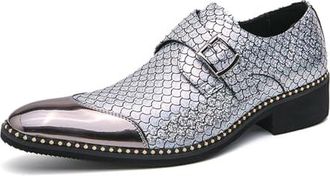 Generic Mocassins tendance en cuir verni imprimé à talon épais pour homme, pour fête, salle de bal, smoking occidental, robe Oxfords pour le travail, le trava