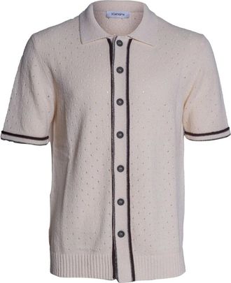KANGRA Homme, Pulls, Beige, Taille: L Maille &agrave; Manches Courtes Style Chemise