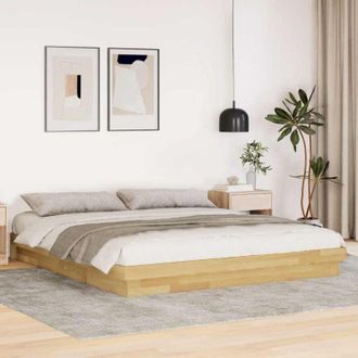 vidaXL Cadre de lit sans matelas 200 x 200 cm en bois massif de chêne Vidaxl
