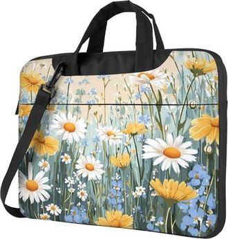 Generic Sac pour ordinateur portable de 15,6, motif feuilles de p&acirc;querettes color&eacute;es avec bandouli&egrave;re, housse de protection antichoc pour ordinateur portable 