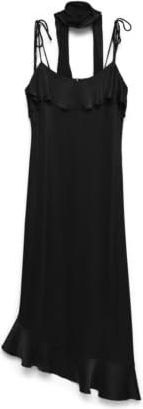 Vero Moda Vero Moda Vmdiana H.Satin Blk Scf FL. Dress Wvnexp Robe, Noir, XS Femmes