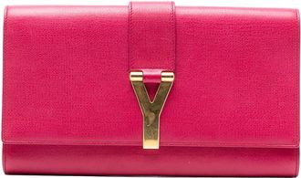 Saint Laurent Clutches - Textured Calfskin Chyc Ligne Clutch - Gr. unisize - in Gold - f&uuml;r Damen