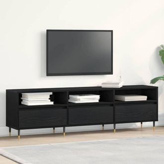 vidaXL Vidaxl - Meuble tv Ch&ecirc;ne Noir 150x30x44,5 cm Bois reconstitu&eacute;