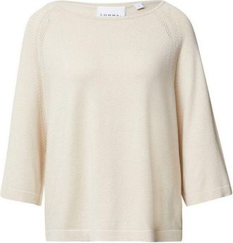 Comma 3/4 Arm-Pullover Strickpullover Oversized Pullover aus Feinstrick mit Lochmuster