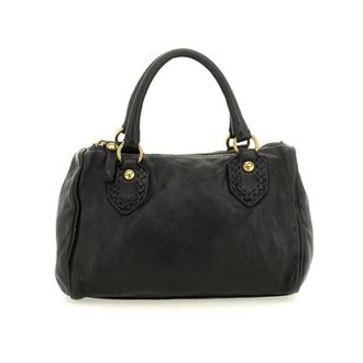 Campomaggi Femme, Sacs, Noir, Taille: ONE Size Bauletto Pelle Vacchetta Tinto Capo