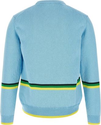 J.W.Anderson Car Graphic Cotton Sweater - Light Blue
