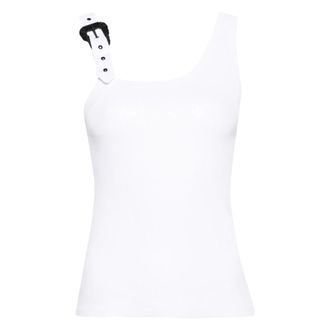 Versace Jeans Couture Wei&szlig;e Barock-Schnalle Tank Top - - Tops - Damen - Wei&szlig; - 2XS