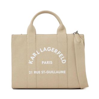 Karl Lagerfeld Femme, Sacs, Beige, Taille: ONE Size Square Tote M