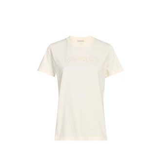 Moncler Baumwolllogo t -Shirt - Weiß