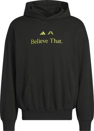 adidas Mens Anthony Edwards Believe That Hoodie Black/Preloved Lime XL