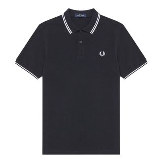Fred Perry Marino/Blanco Twin Tipped Poloshirt - - Tops - Herren - Schwarzk - M