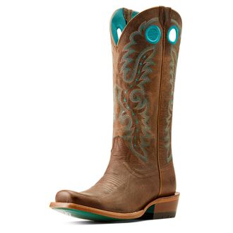 Ariat Womens Futurity Boon Cutter Toe Western Boot in Pecan Brown, B Medium Width, Size 36.5, by Ariat