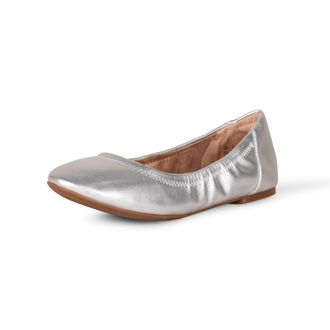 Amazon Essentials Damen Ballerinas Belice Zum Hineinschlüpfen, Silber, 41 EU Weit