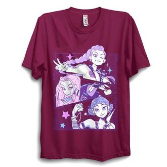Generic T-shirt pour enfant inspir&eacute; de la K-Pop - Streetwear style anime - T-shirt d&eacute;contract&eacute; pour jeunes, bordeaux, 12 ans