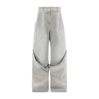 The Attico Cargo Pocket Baumwolljeans - - Jeans - Damen - Grau - W28