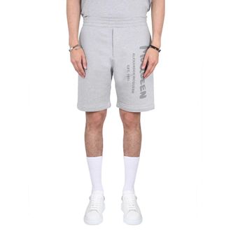 Alexander McQueen Graffiti Print Shorts - - Shorts - Herren - Grau - M