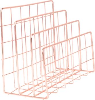 SOLUSTRE Zeitschriften Organizer Rack Klein Aus Metall 3 F&auml;cher Mail Sortierer Desktop Aufbewahrung Modernes Offenes Design F&uuml;r B&uuml;ro Und Home Office
