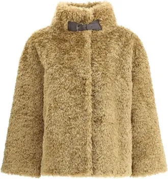 Herno Femme, Vestes, Brun, Taille: 38 FR Veste Courte en Fausse Fourrure &Eacute;cologique