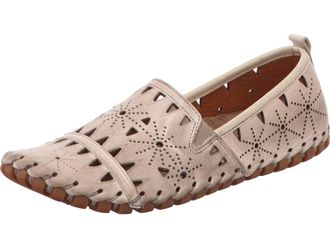 Gemini 031225-02 Damen Schuhe Ballerinas Slipper Mokassins Leder, Gr&ouml;&szlig;e:38 EU, Farbe:Beige
