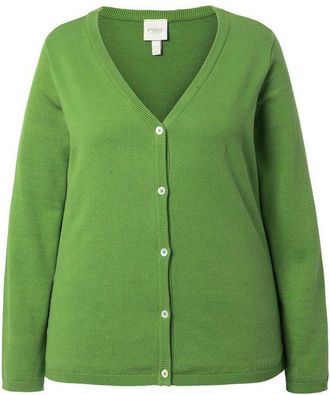 Ulla Popken Strickjacke Twinset-Strickjacke V-Ausschnitt Langarm