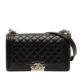 Chanel Pre-owned Perforated Lambskin Crossbody - - Pre-owned - Damen - Schwarzk - ONE SIZE