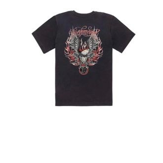 John Richmond Homme, Tops, Noir, Taille: L T-shirt Graphique Iconique