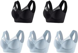 Generic Panneau de vanit&eacute; adh&eacute;sif adh&eacute;sif pour v&ecirc;tements - Soutien-gorge de yoga court - Soutien-gorge anti-affaissement - Soutien dorsal - Gris - Taille A - 