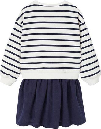 Vertbaudet Minikleid M&auml;dchen Kleid mit bedrucktem Oberteil