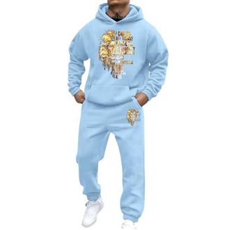 Generic Homme Loisir Jogging Surv&ecirc;tement,Hiver Chaud &Eacute;pais 2 Pi&egrave;ces Polaire Zipper Veste en Sweat &agrave; Capuche +Pantalons Ensemble Hoodies Sweat-Shirt &agrave; Capuche 