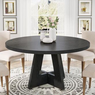Tribesigns Tribesigns Runder Esstisch aus Holz, K&uuml;chentisch f&uuml;r Esszimmer, Wohnzimmer, 119,4 cm, Esszimmertische f&uuml;r 4 Personen, Bauernhaus-Esstisch mit