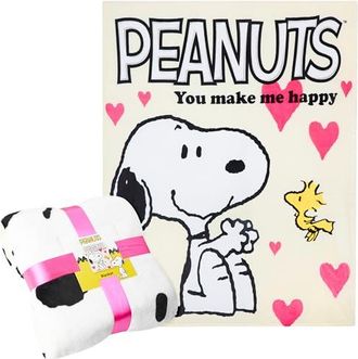 Peanuts Snoopy Couverture Polaire Enfant Adulte Plaid Lit 150x130 cm Ultra Doux et Moelleux Décoration Chambre Idée Cadeau Femme Fille et Ado