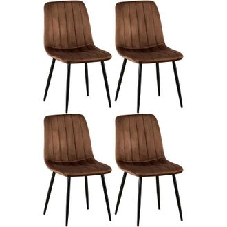 Clp Ensemble de 4 chaises Marrone Dijon, velours