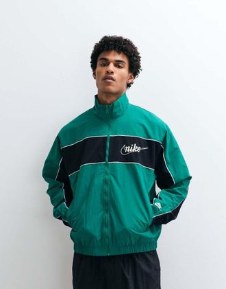 Nike Club - Veste l&eacute;g&egrave;re &agrave; fermeture &eacute;clair - Vert et noir