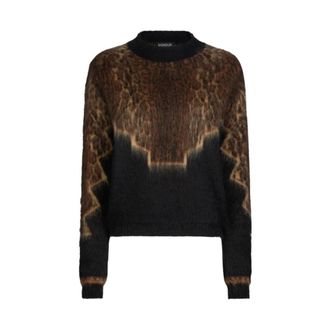 Dondup Maglia girocollo regular in lana mohair maculato - - Knitwear - Damen - Mehrfarbig - M