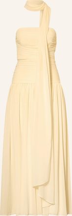 Self Portrait Self-Portrait Off-Shoulder-Kleid Mit Abnehmbarem Schal Und Plissees gelb