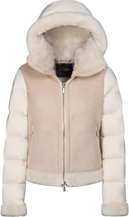 Moorer Femme, Vestes, Beige, Taille: 40 FR Shana Bomber Jacket