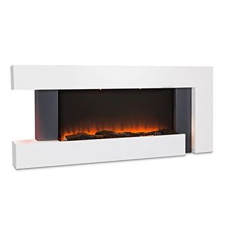 Klarstein Klarstein Cheminee Electrique Effet Flamme Decorative Chauffante de 2000W, T&eacute;l&eacute;commande et Minuterie, Fausse Chemin&eacute;e a LED, Chauffage &Eacute;lectrique Mura