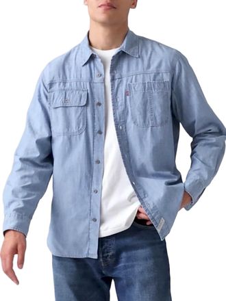 Levi's Herren Auburn Worker Shirt Erick Kombu Green Garment Dye Green S