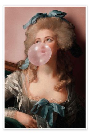 Posterlounge Bubbelgum Prinzessin Poster von Jonas Loose 40 x 60 cm Ros&eacute; Wandbilder Wanddeko