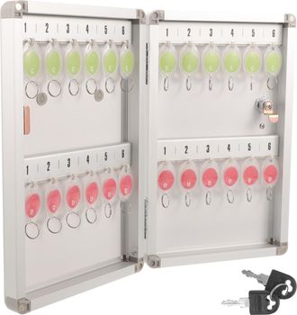 Holibanna WRITWAA Schl&uuml;sselschrank mit Schloss aus Aluminiumlegierung Wandmontierter Schl&uuml;sselorganisator Abschlie&szlig;bare Schl&uuml;sselbox f&uuml;r B&uuml;ro und Haus 24 Schl&uuml;s