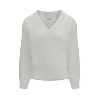 Brunello Cucinelli Femme, Pulls, Blanc, Taille: 42 FR Linen Relaxed Fit SweaT-shirt