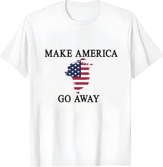 Generic T-shirt Make America Go Away pour femmes et hommes, blanc, XXL