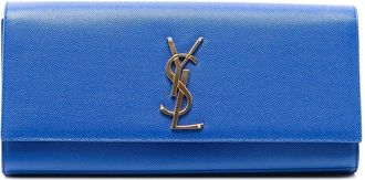 Saint Laurent Clutches - Grain De Poudre Monogram Cassandre Clutch - Gr. unisize - in Blau - f&uuml;r Damen